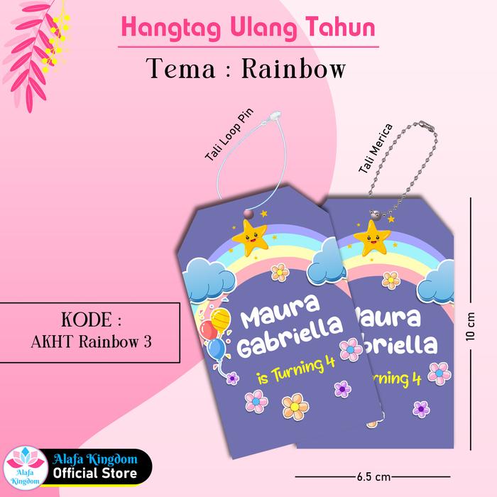 Jual Hangtag Ulang Tahun Birthday Anak Alafakingdom Tema Rainbow isi ...
