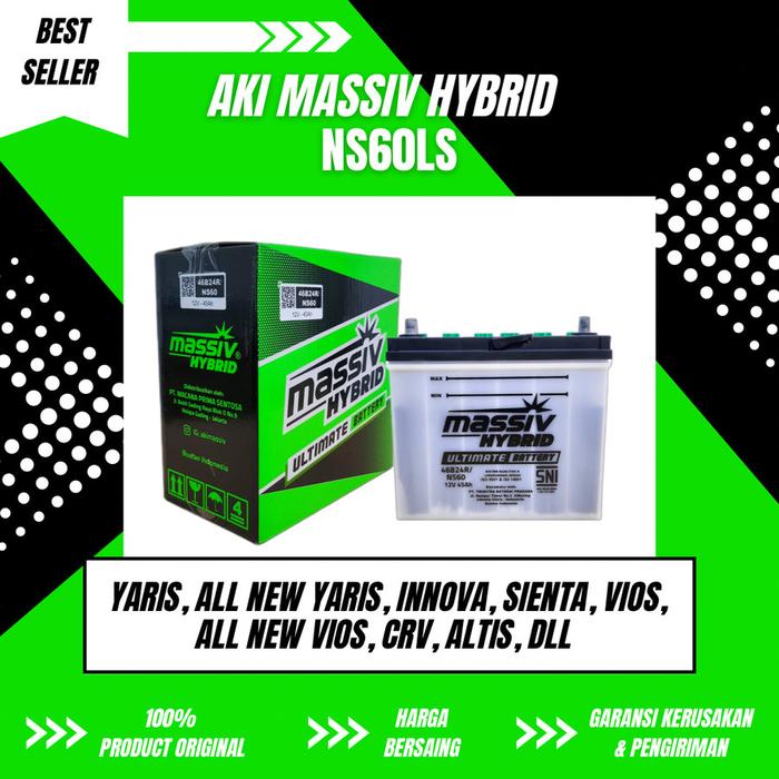 Jual Aki Massiv Hybrid NS60LS Untuk Yaris, Sienta, Vios, CRV, All New ...