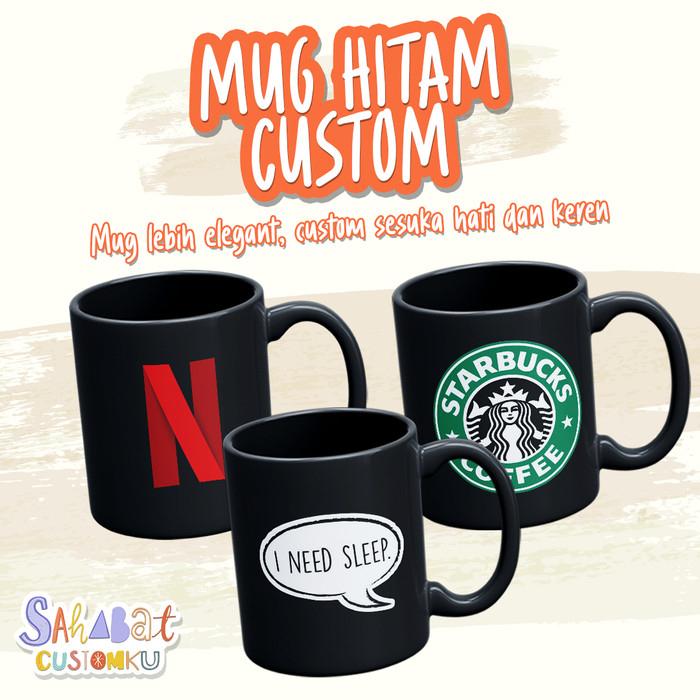 Jual Mug Custom Hitam/Harga Grosir/Print UV/ Pengerjaan Cepat Hasil ...