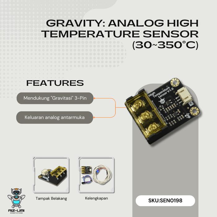 Jual Dfrobot Gravity Analog High Temperature Sensor 30~350°c Kab