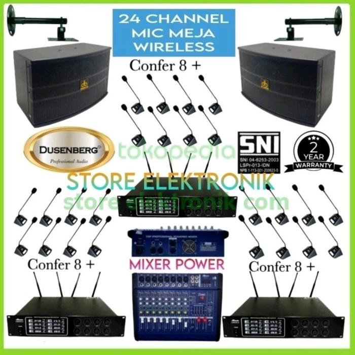 Jual Paket sound 24 mic peserta wireless sound rapat meeting room ...