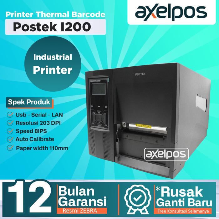Promo Printer Thermal Label Barcode Stiker Industrial A6 Postek i200 ...