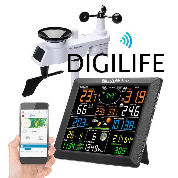 Jual Wireless Weather Station WiFi APP Sunlight Dew Point Rain UV ...