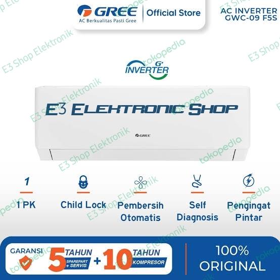 Promo Ac Gree Inventer 1PK 09F5S Self Diagnosis 09 F5S Gold Fin Eco Mode Cicil 0% 3x - Jakarta ...