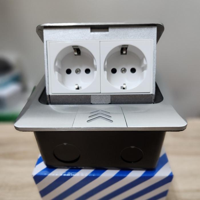 Jual STOP KONTAK LANTAI TANAM POP UP SOCKET ARDE + COLOKAN 2 PIN METAL ...