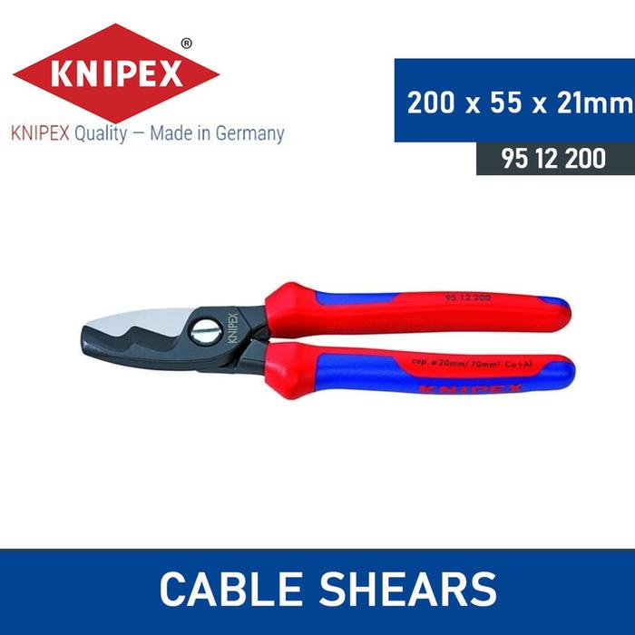 Jual Tang Potong Kabel 95 12 200 Knipex Cable Shears With Twin Cutting ...