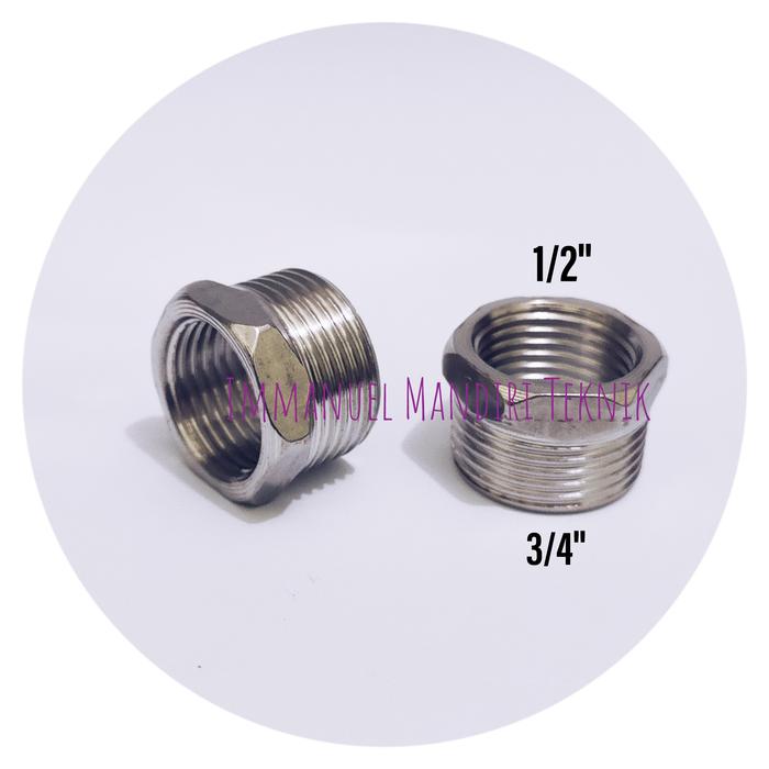 Jual Vlok ring stainless 3/4 x 1/2 / Bushing ss304 / Verlop ring 3/4 x ...