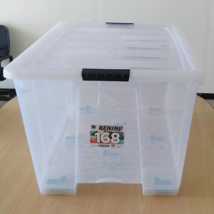 Jual Container Box Ezy CB 168 Liter Roda Bening Transparan Kualitas ...