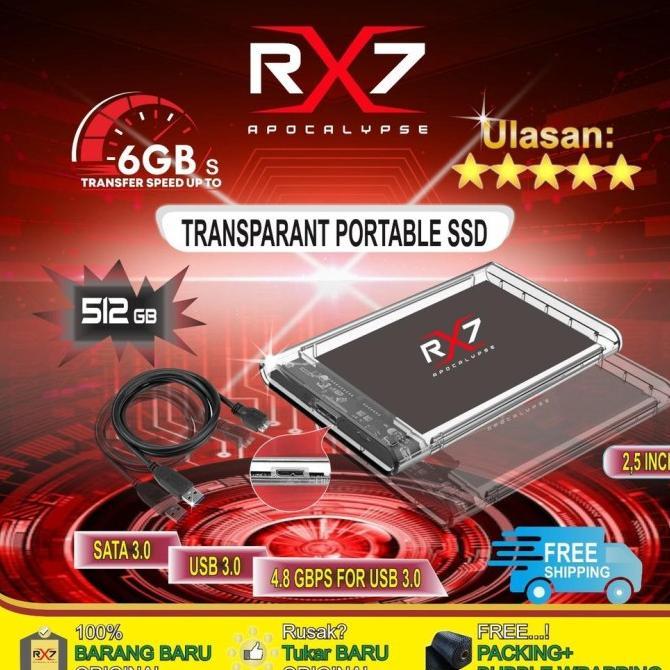 Jual Ssd External / Portable / Enclosure Rx7 512Gb Usb 3.0 Resmi ...
