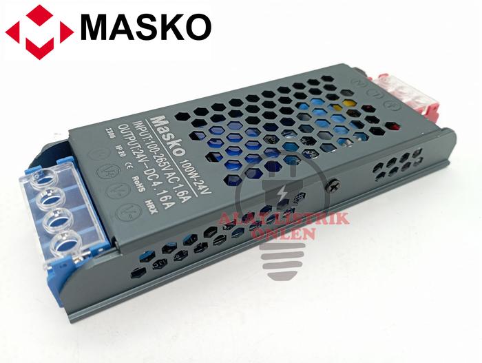 Jual POWER SUPPLY TRAFO ADAPTOR 12V/24V 100W LED STRIP LIGHT MASKO - DC ...