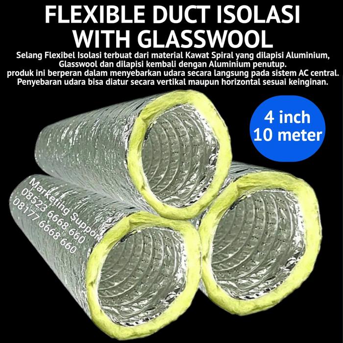 Jual HVAC/AC Central Flexible Aluminium Isolasi Glasswool 4 inch 10 ...