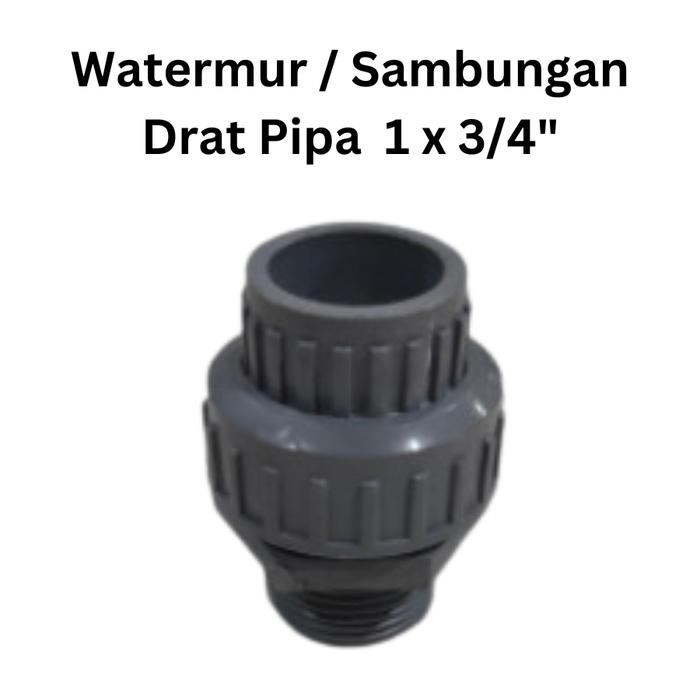 Jual Watermur PVC 1 x 3/4" inch Water Mur Sambungan Drat Pipa 1 x 3/4 ...