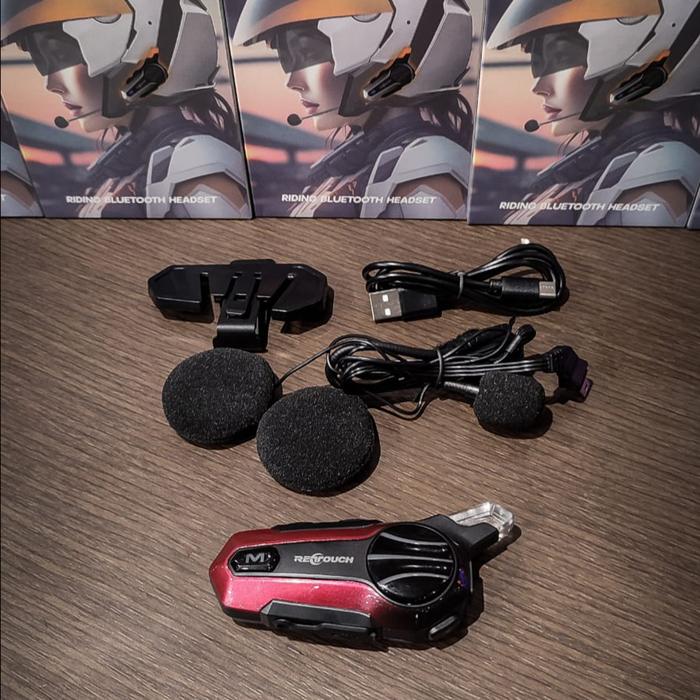 Jual Intercom Bluetooth Retouch X3 Bluetooth Helm Universal - Merah ...