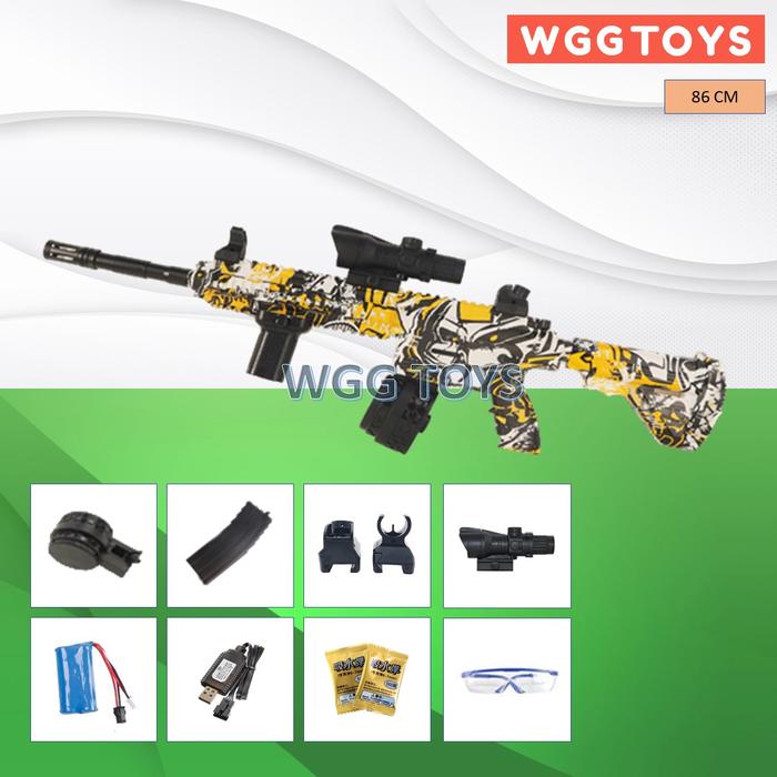 Jual Mainan Water Gel Blaster FJS M416 / 416 WGB Mainan Anak Automatic WGB - Kuning - Jakarta ...