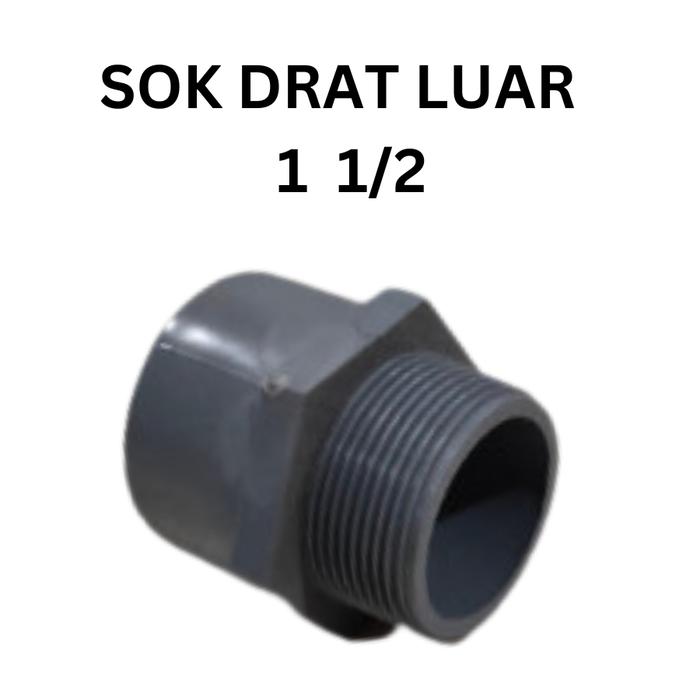 Jual Sok Drat Luar PVC 1 1/2" inch SDL Pipa PVC 1 1/2 in - Kab ...
