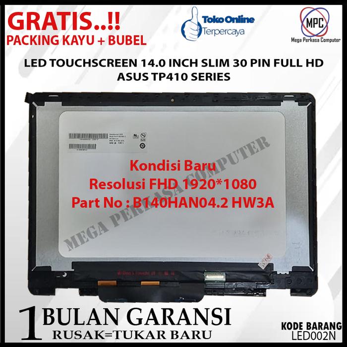 Jual Led Laptop Touchscreen 14 Slim Pin 30 Asus TP410 TP410U B140HAN04 ...