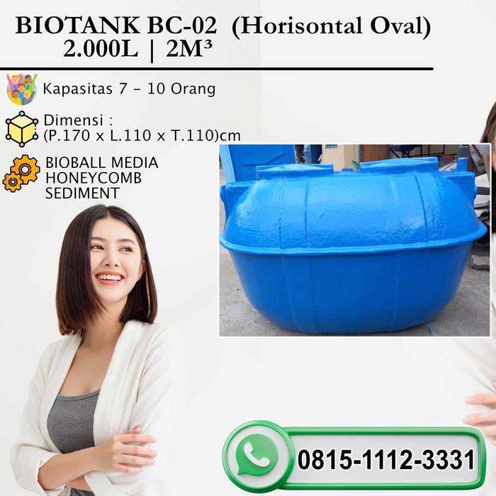 Jual BIOTECH BIOTANK BIOFIL KAPASITAS 2.000 Ltr 2M3 / BIOSEPTICTANK ...