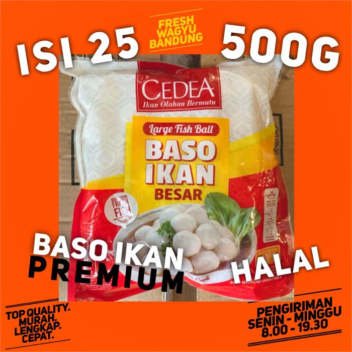 Jual CEDEA FISH BALL 500G BASO IKAN BESAR SUKI SHABU STEAMBOAT HALAL ...