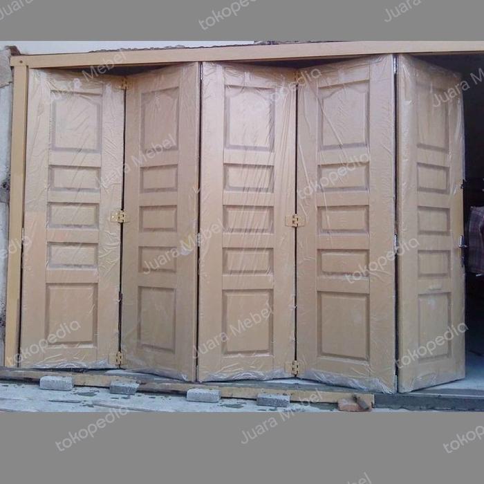 Jual folding door, pintu garasi kayu jati solid minimalis termurah JM ...
