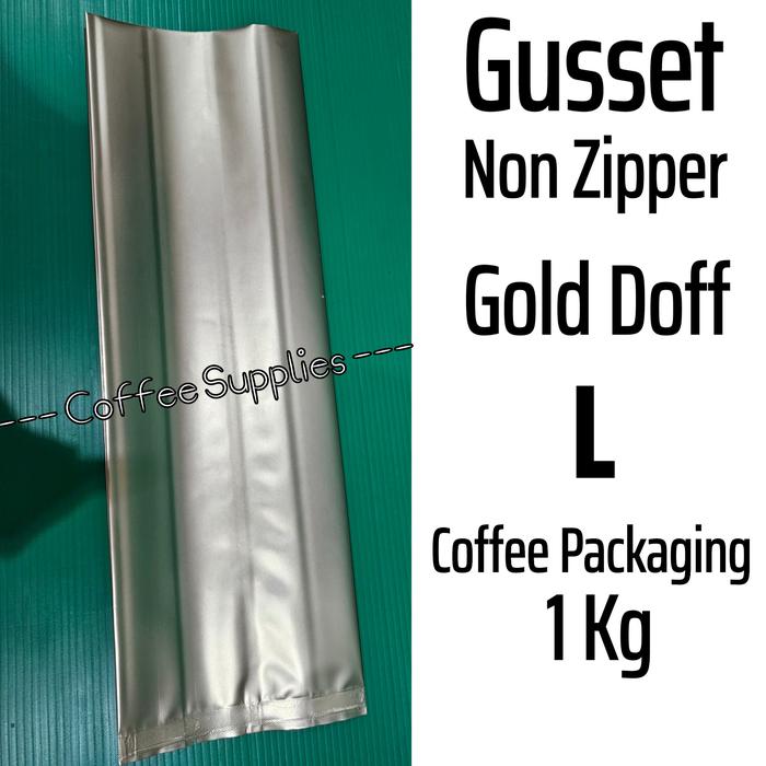 Jual Gusset Non Zipper L Gold Doff kemasan kopi 1kg coffee kantong alu ...