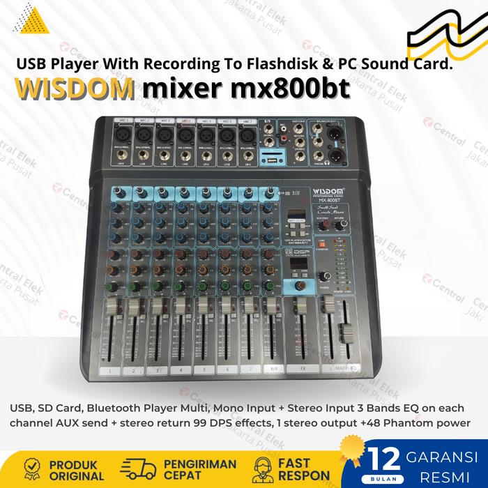 Jual Mixer audio wisdom mx 800-bt / mx- 800bt / mx 800 bt - Jakarta Pusat - Central Elek | Tokopedia