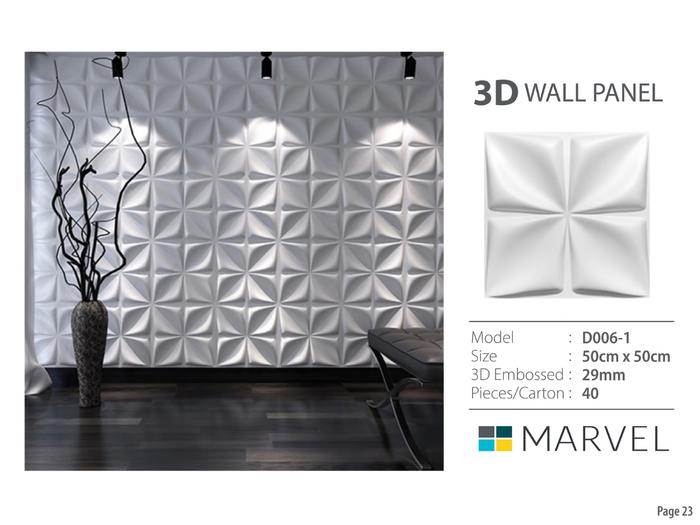 Jual 3D Wallpanel Motif Floral 50x50 cm / Wall panel / 3D Panel D006 ...