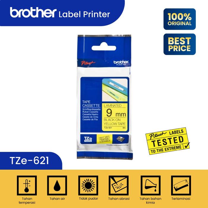 Jual Brother Label Tape TZE-621 9MM Black On Yellow - Jakarta Pusat ...