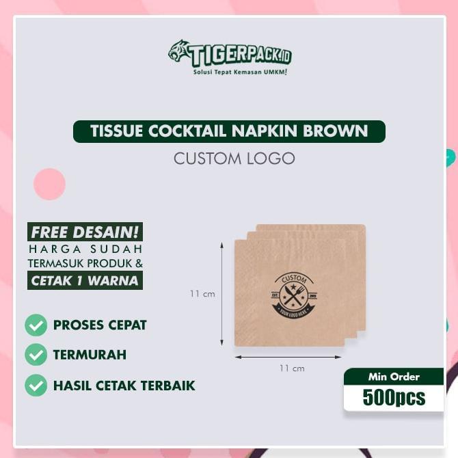 Jual Tissue Cocktail Napkin Brown - Custom Logo - Jakarta Selatan ...