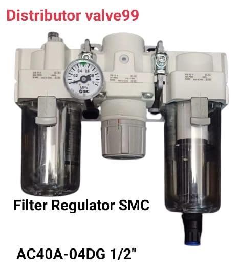 Jual Air Filter Regulator Lubricator auto drain smc AC40A-04DG 1/2"+ gauge - Jakarta Barat ...