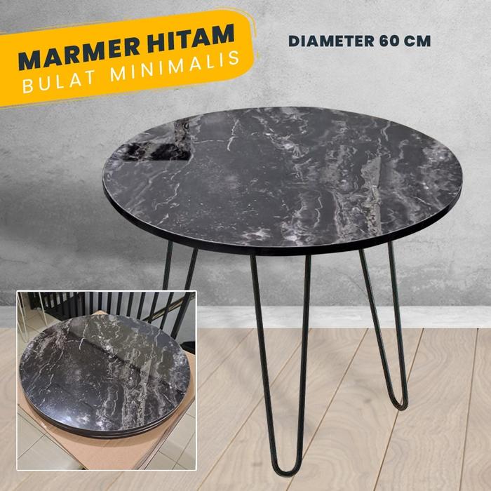 Jual Meja Cafe Bulat Minimalis Meja Kopi Bundar Cafe Table - Marmer ...