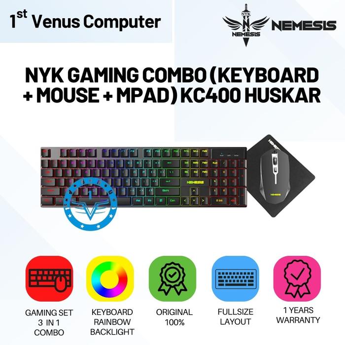 Jual NYK Gaming Combo (Keyboard + Mouse + Mpad) KC400 Huskar / KBG10 ...