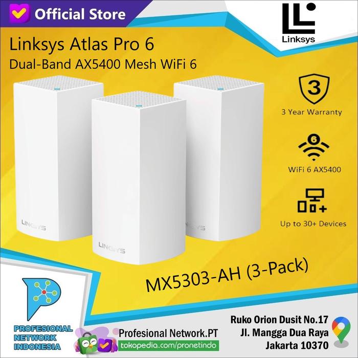 Promo Linksys MX5503 Atlas Pro 6 Wi-Fi 6 Dual-Band Mesh System Cicil 0% ...