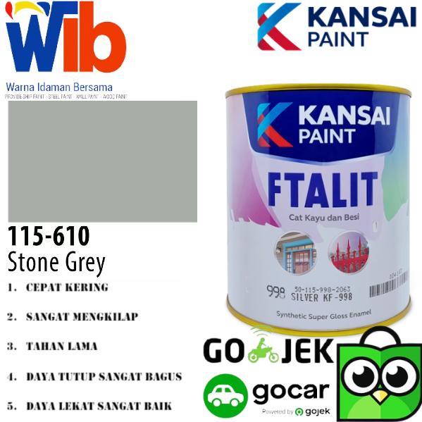 Jual KANSAI Ftalit Cat Besi & Kayu Gloss 1 Kg / Stone Grey 115-610 ...