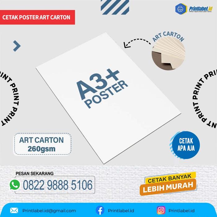 Jual Cetak Poster A4 Art Carton 260gsm Print - Kota Bekasi - Printlabel ...