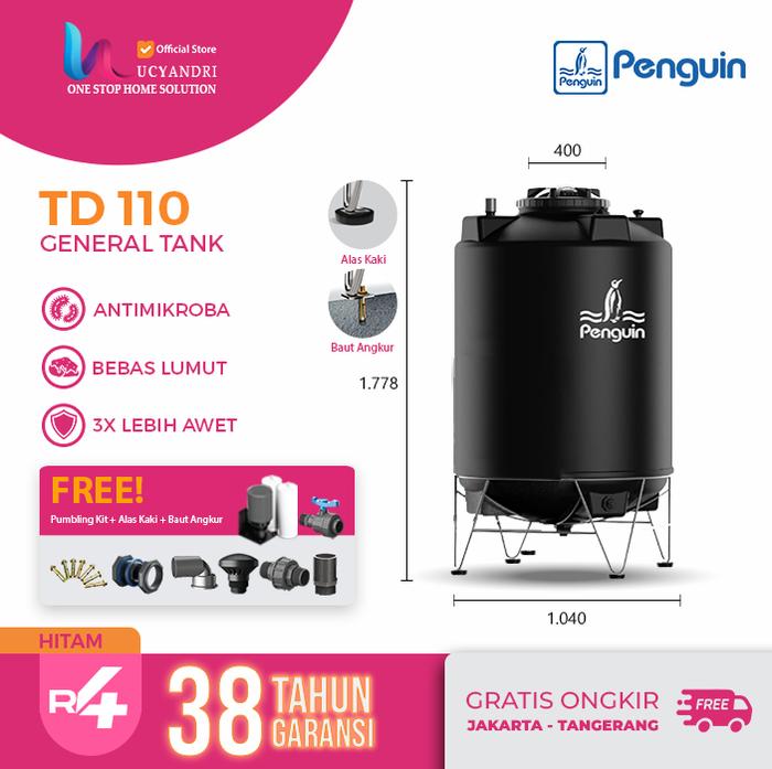Jual Toren Air Penguin Total Drain TD 110 Tangki Air Kaki 1050 L Tandon ...