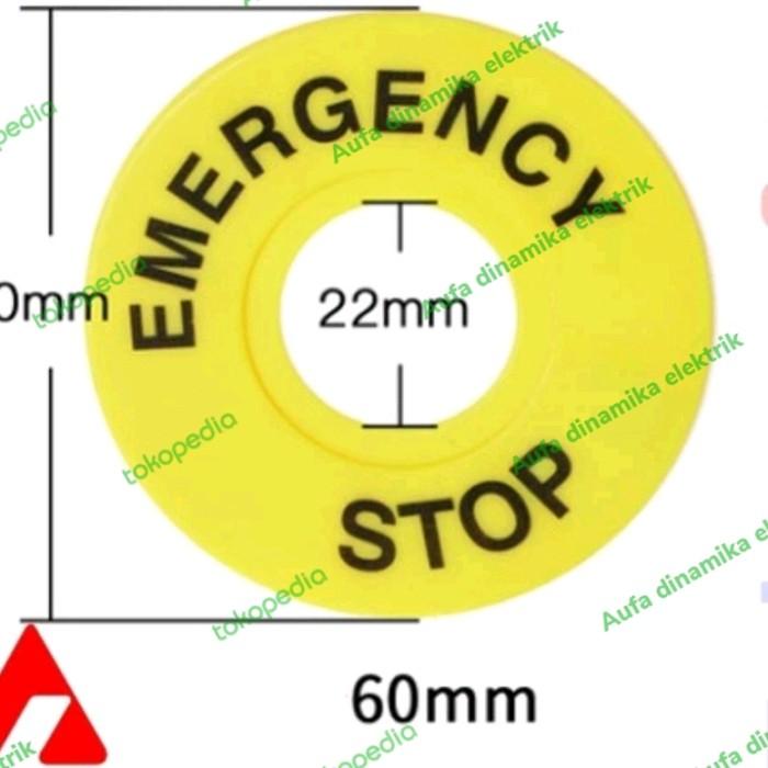 Jual Pushbutton Emergency stop diameter 22 Label Eme gency diameter 22 ...