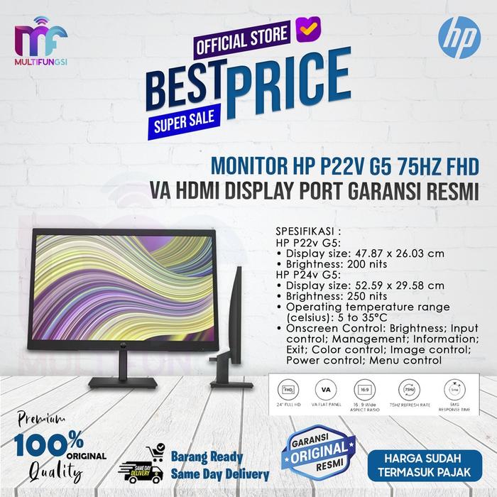 Jual Monitor HP P24v G5 23.8 inch FHD Garansi Resmi - 22" P22v G5, KAYU ...