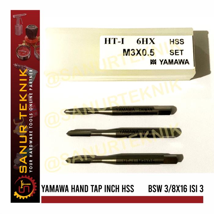 Jual YAMAWA Hand Tap HANDTAP INCH HSS BSW 3/8x16 3/8 x 16 3/8W16 ISI 3 ...