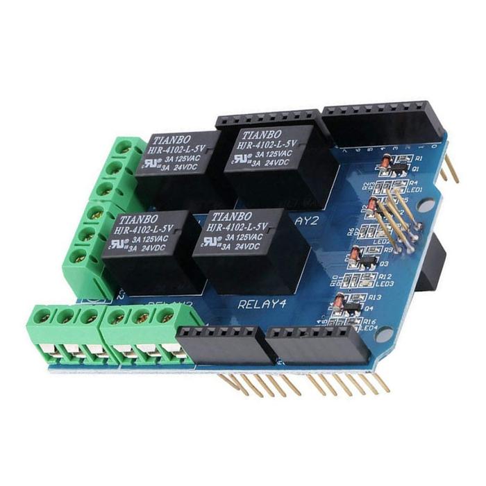 Jual RELAY SHIELD MODULE 4 CHANNEL 5V FOR ARDUINO UNO MEGA EXPANSION ...
