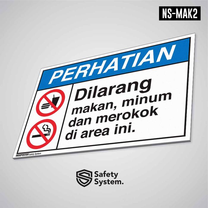Jual Safety Sign Rambu K3 PVC - Dilarang Makan Minum Merokok - XS - Kab ...