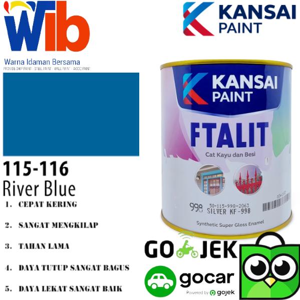 Jual KANSAI Ftalit Cat Besi & Kayu Gloss 1 Kg / River Blue 115-116 ...