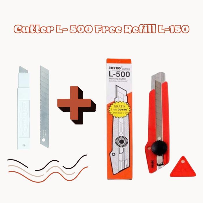 Jual Cutter Besar L500 Joyko L-500 Super Tajam karter Free refill L-150 ...