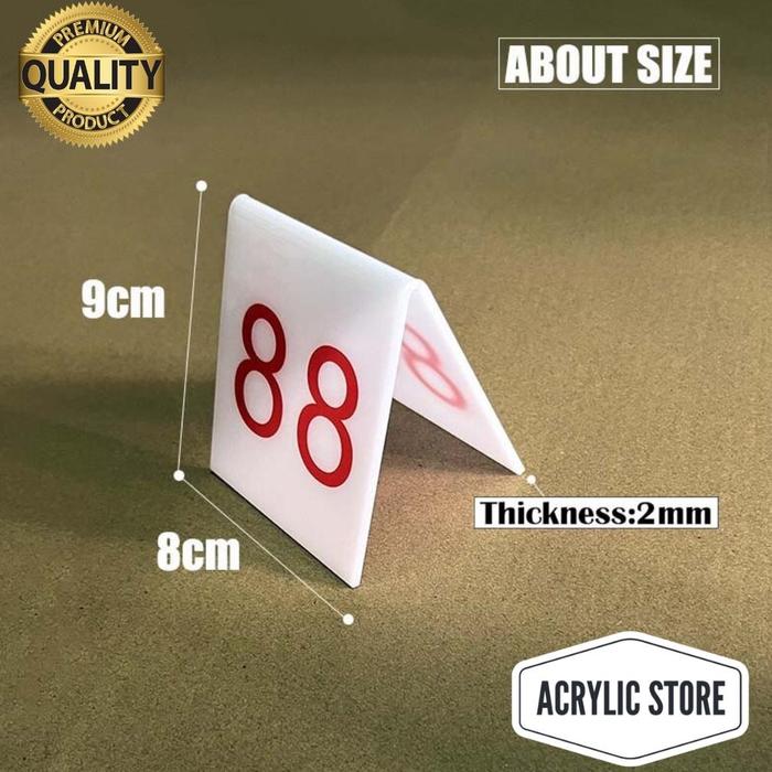 Jual Akrilik nomor meja Putih Dua Sisi/Tempat Penanda Meja Bar Restoran ...