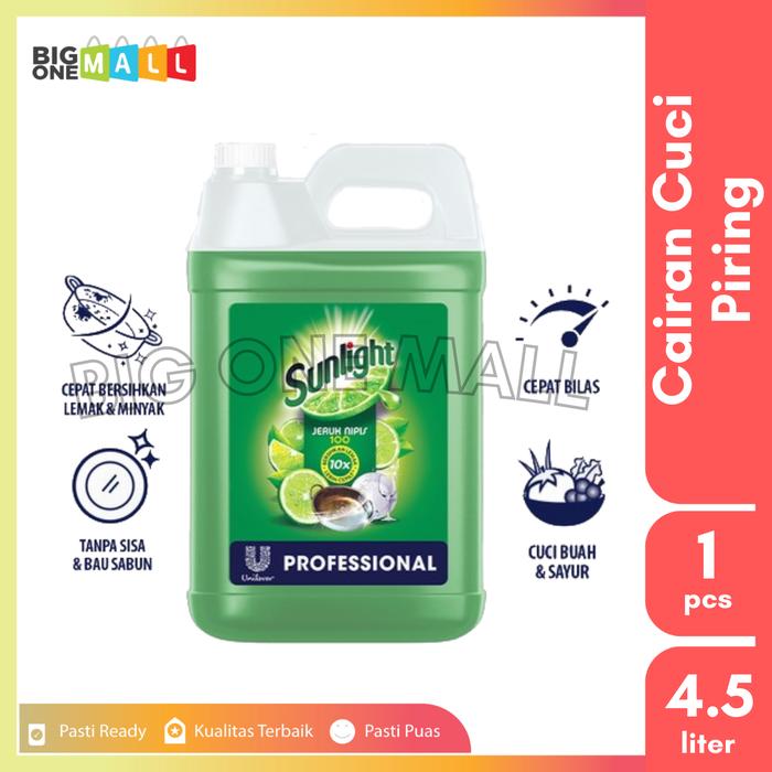 Promo Sunlight Professional 4.5L Sabun Cuci Piring Cair Jeruk Nipis ...