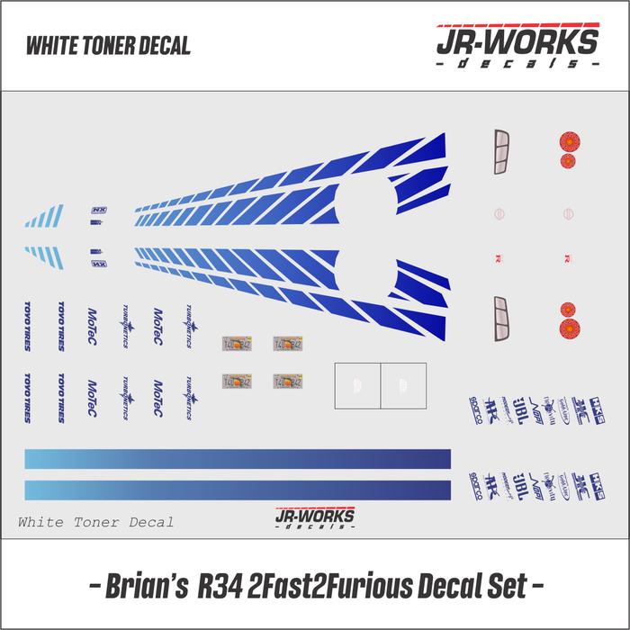 Jual Decal Brian R34 2F2F Universal For Diecast 1:64 Scale - Kab ...