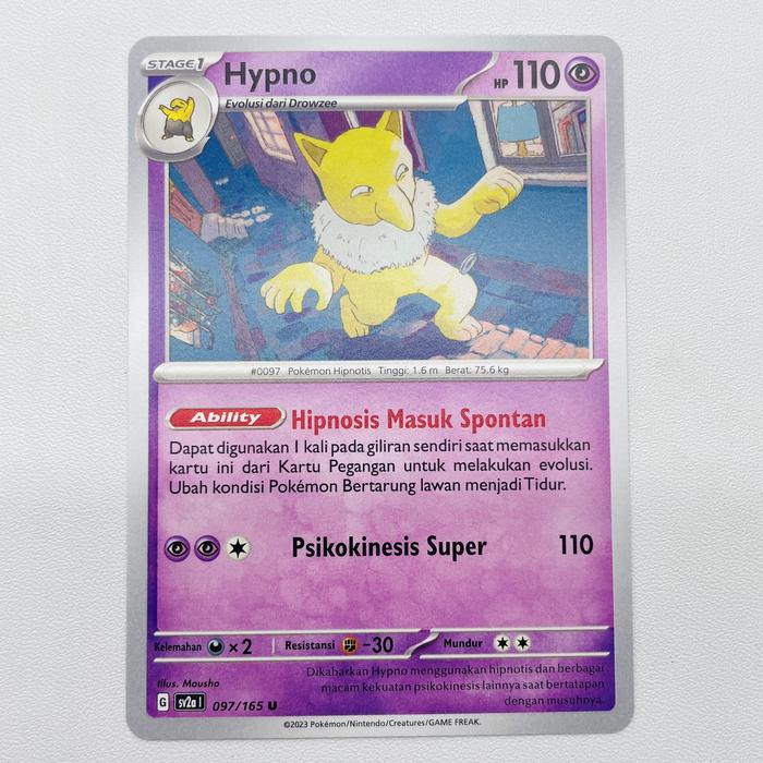 Jual Hypno 097/165 sv2a Kartu Pokemon 151 Indonesia TCG - Kota Tangerang - Tokutoys | Tokopedia