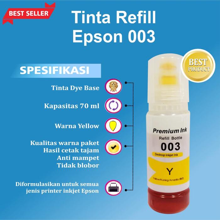 Jual Tinta Premium Ink 003 Refill Printer Epson L1110 L3110 L3150 L5190 - Kuning - Jakarta ...