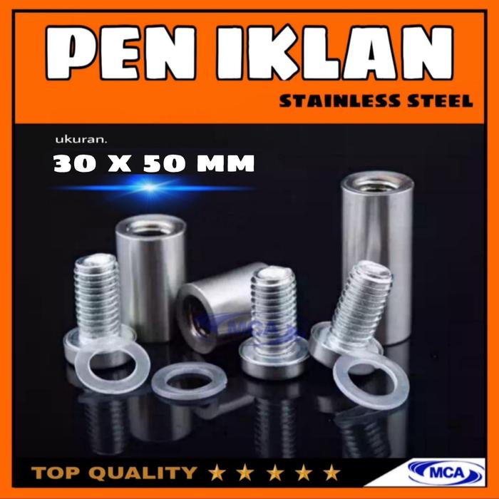 Jual PEN IKLAN 30x50 Stainless / Baut Akrilik Baut Kaca Sign Board 30 x ...