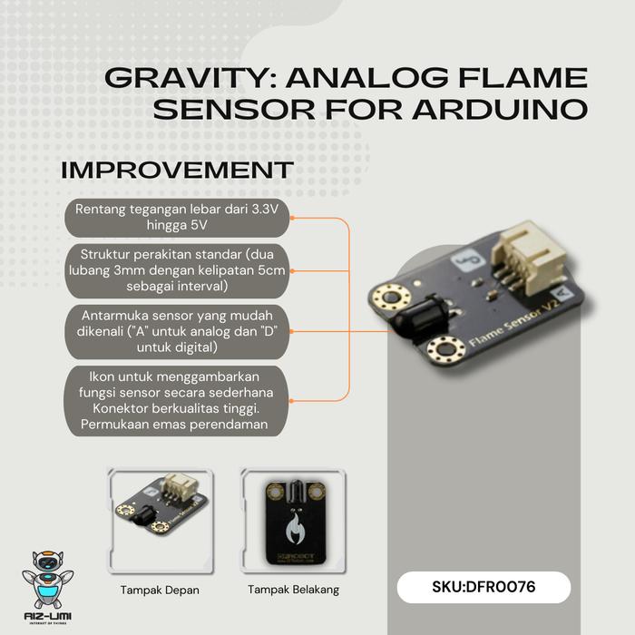Jual Dfrobot Gravity Analog Flame Sensor For Arduino Kab Sleman