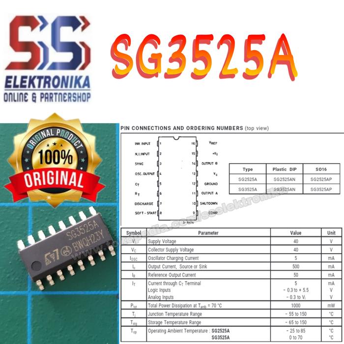 Jual IC SG3525 SMD SG 3525 SG3525A 3525A SG3525AP SG3525ADR PWM Controller - Kota Surabaya - SS ...